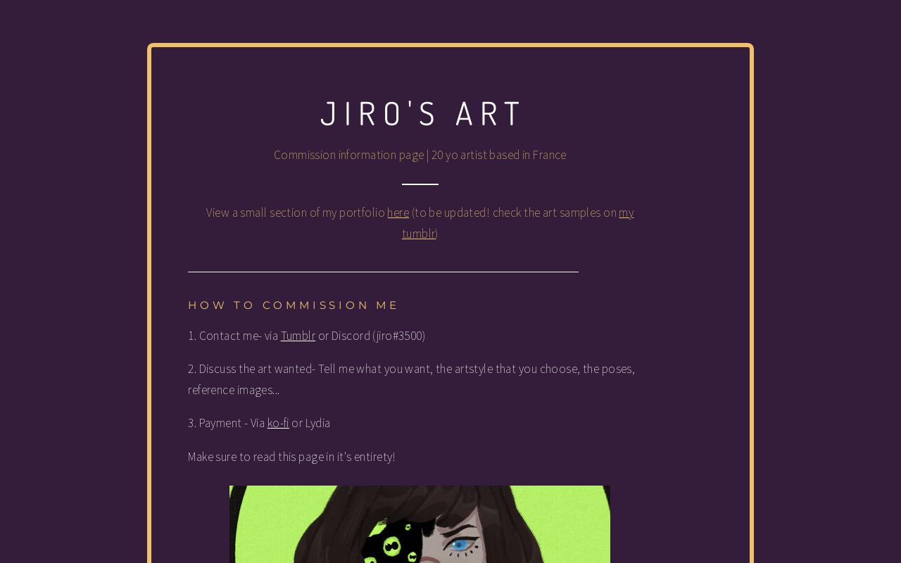 jiro's commisison information